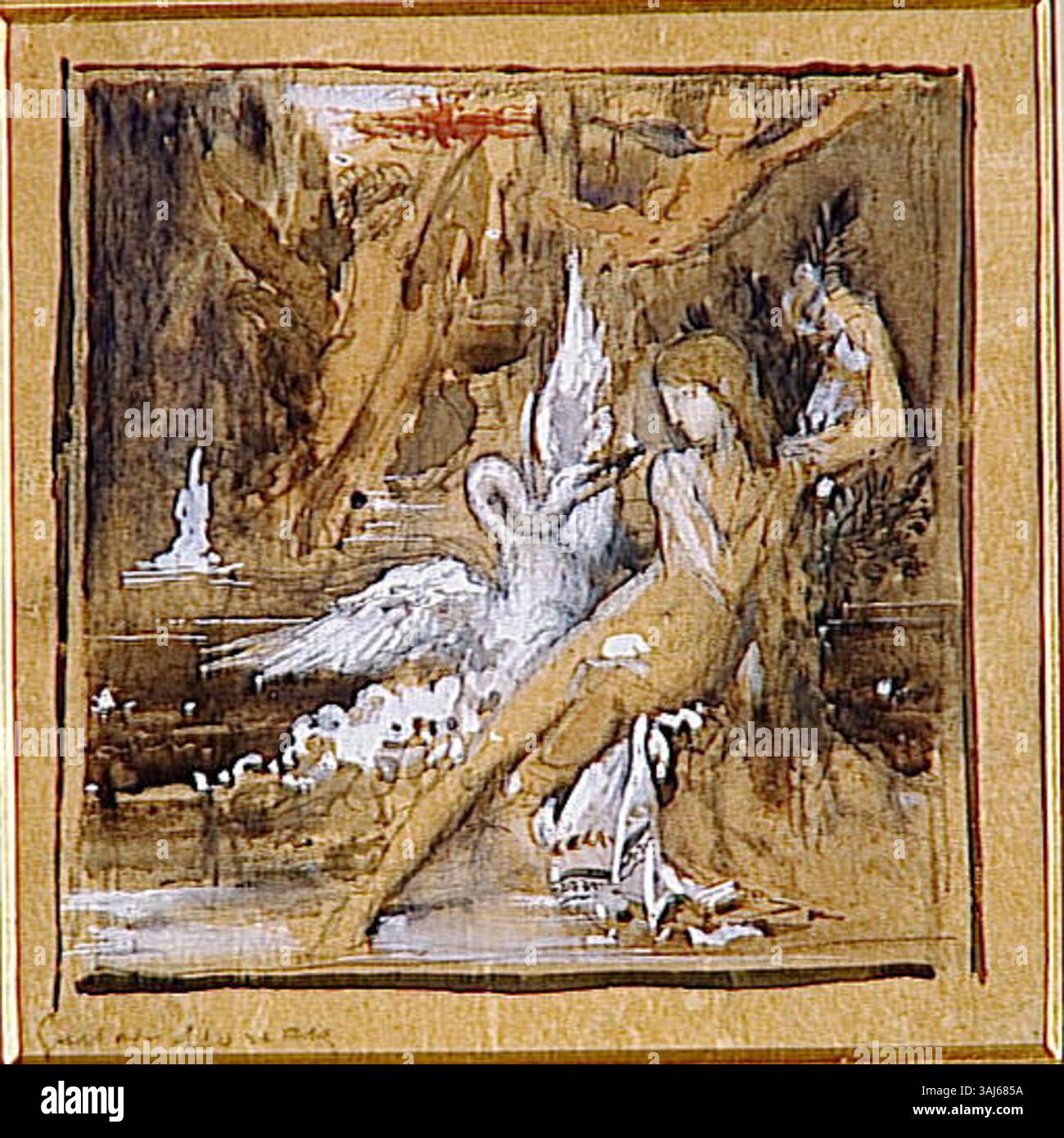 'Léda' (Leda) by Gustave Moreau is a depiction of the Greek myth of Leda and the Swan, painted ...