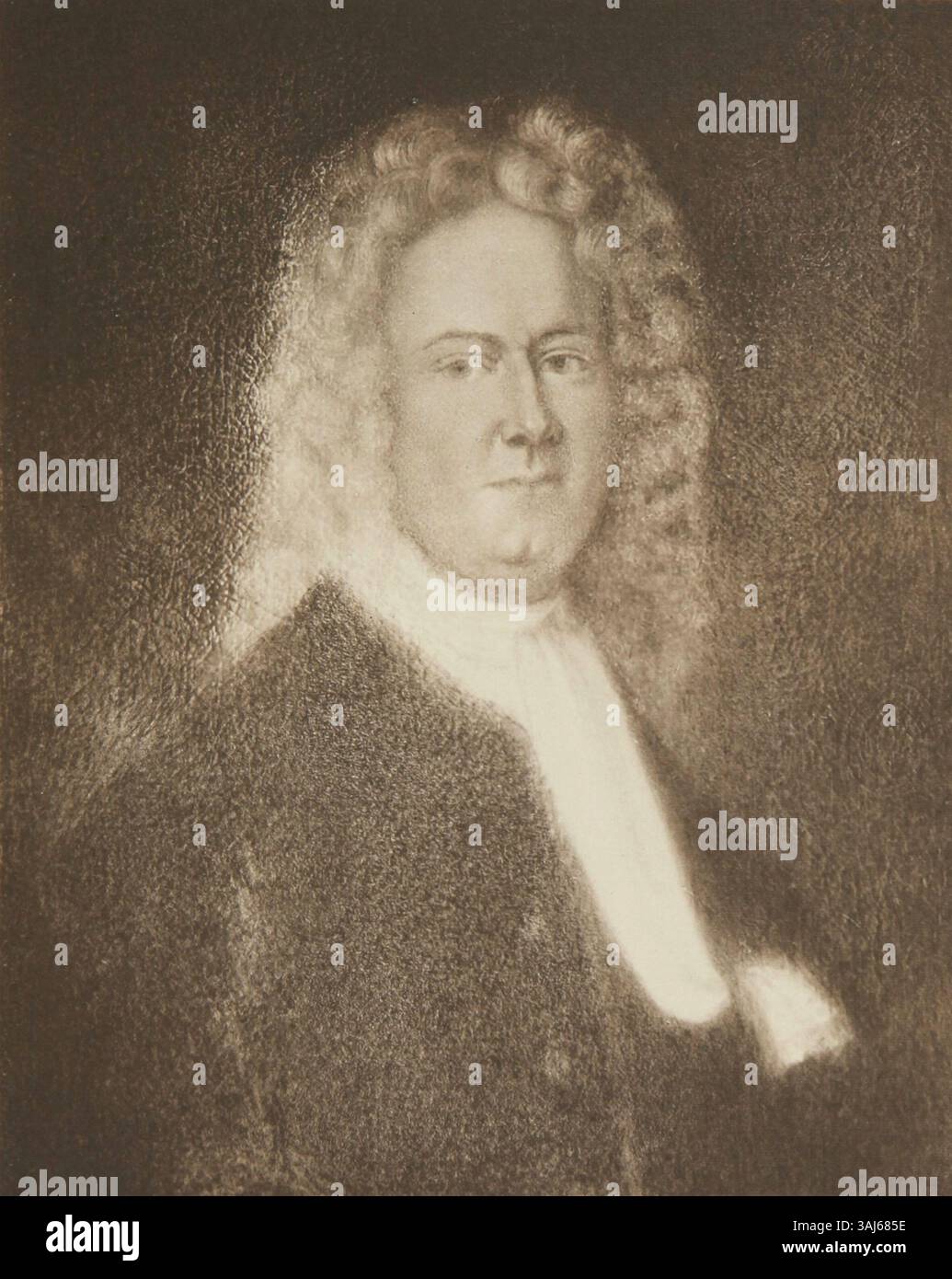 This portrait from circa 1700 depicts James Tucker, a historical figure ...