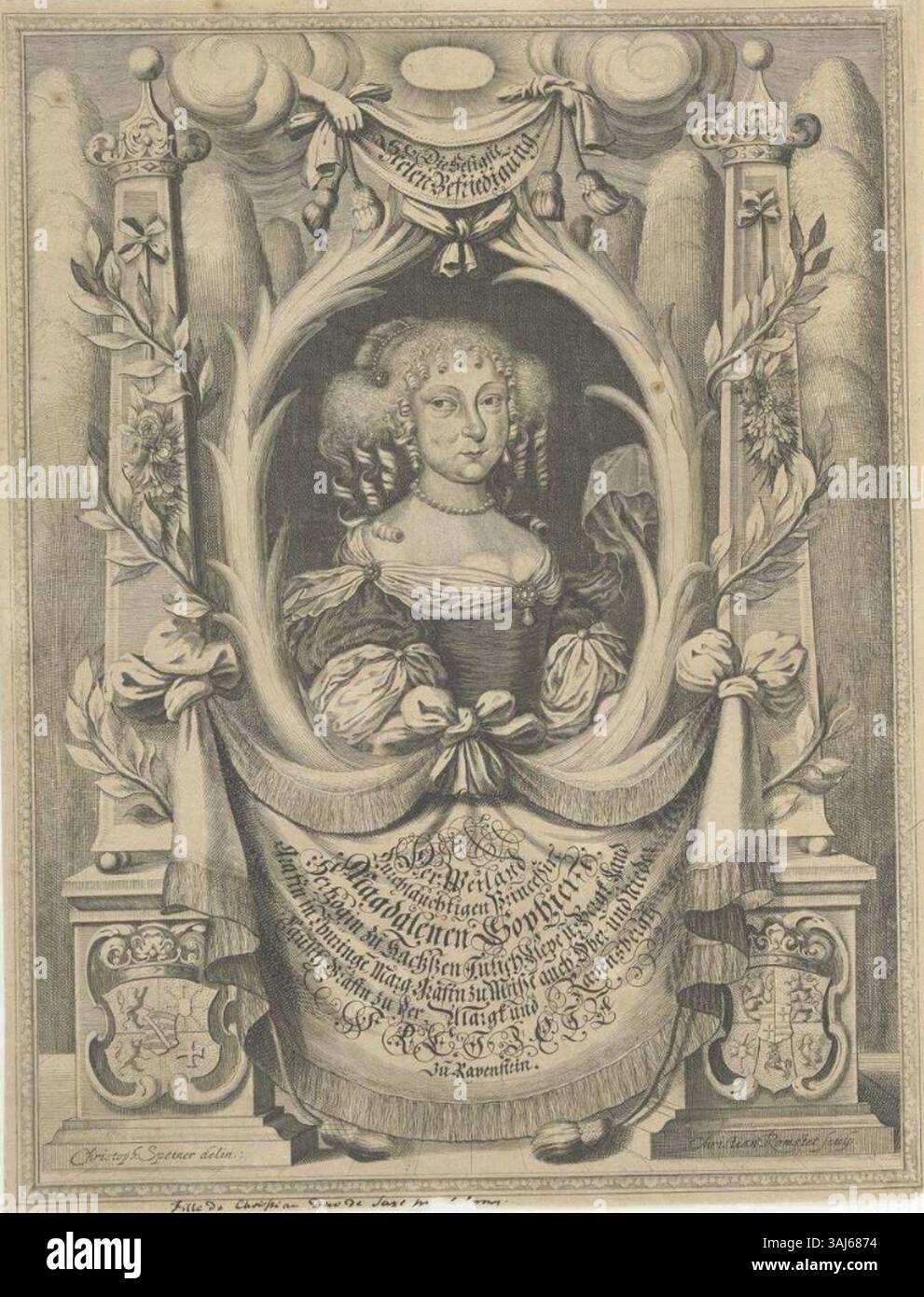 Christian Romstet's portrait of Magdalena Sophie of Saxe-Merseburg ...