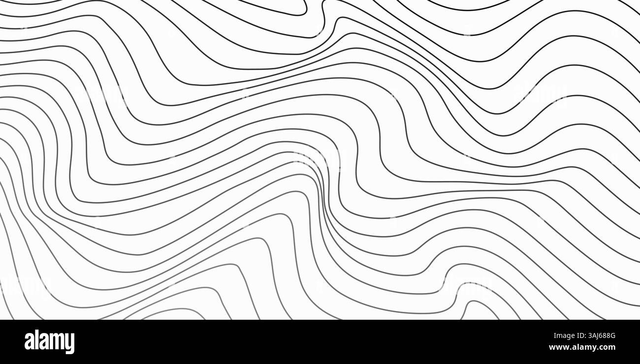Mesh wavy lines abstract background. Simple black and white motion line ...