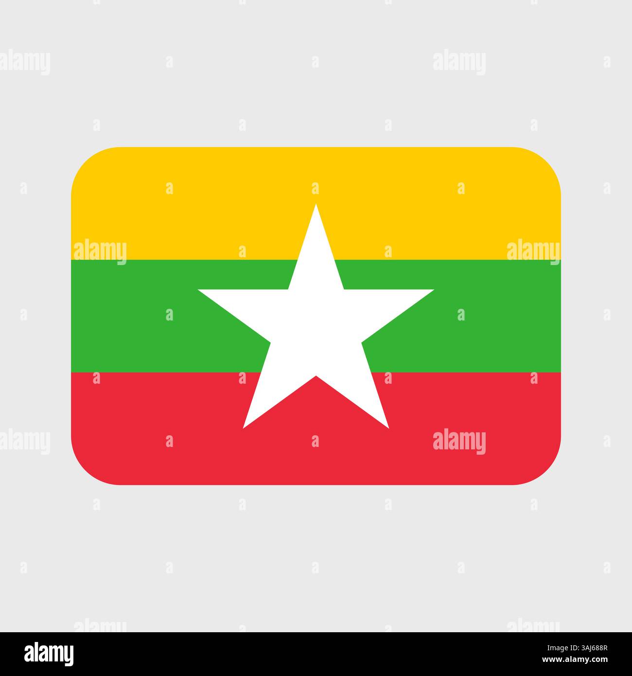 Myanmar Flag icon. Official vector Burma flag isolated on white background Stock Vector Image ...
