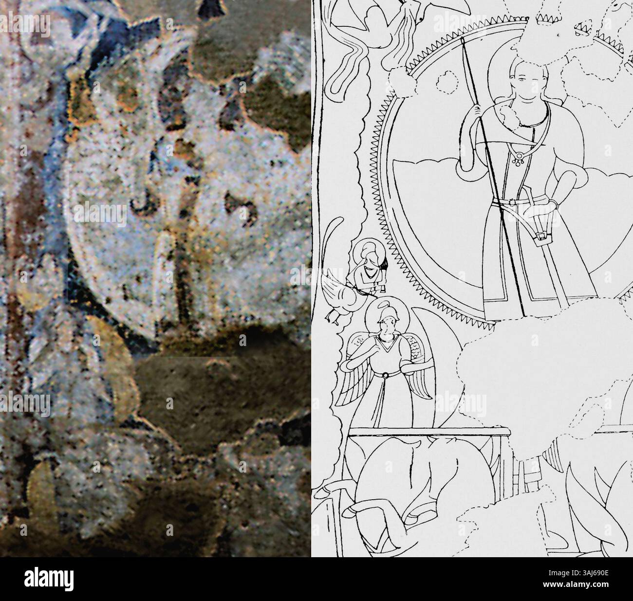 This mural painting, part of the Bamiyan Buddha site, depicts scenes ...