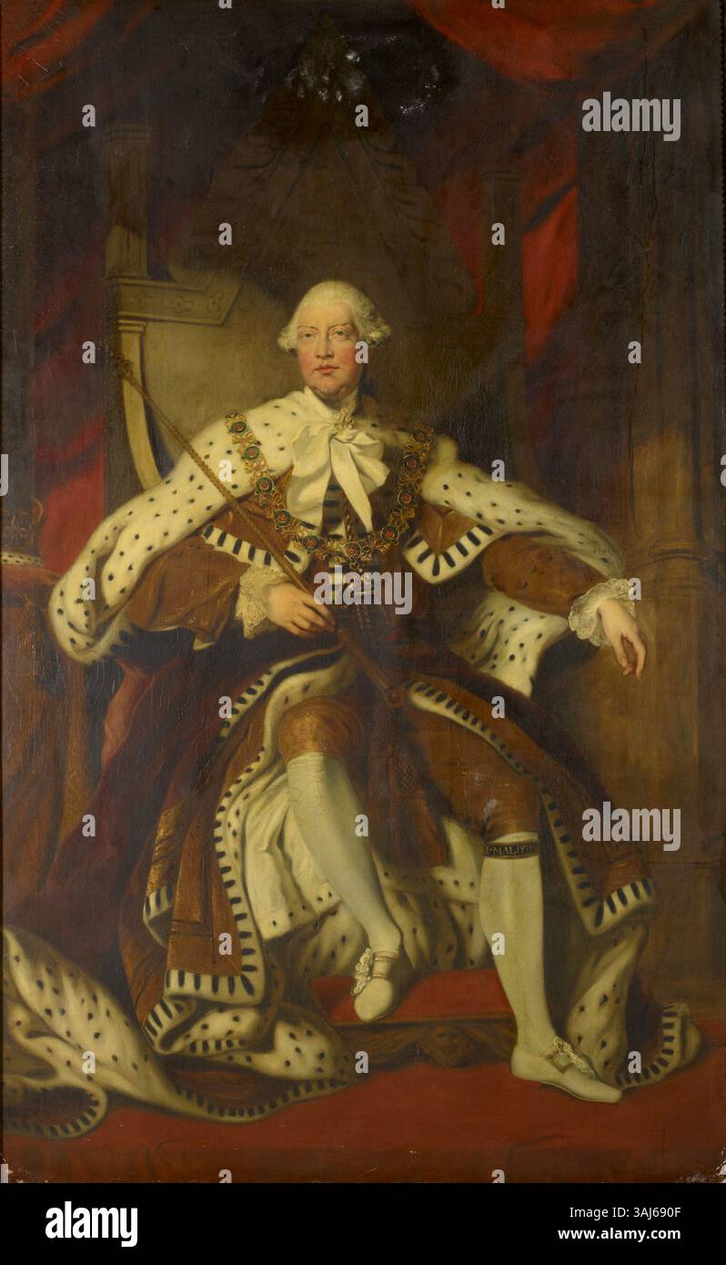 A portrait of George III, painted in the style of Sir Joshua Reynolds ...