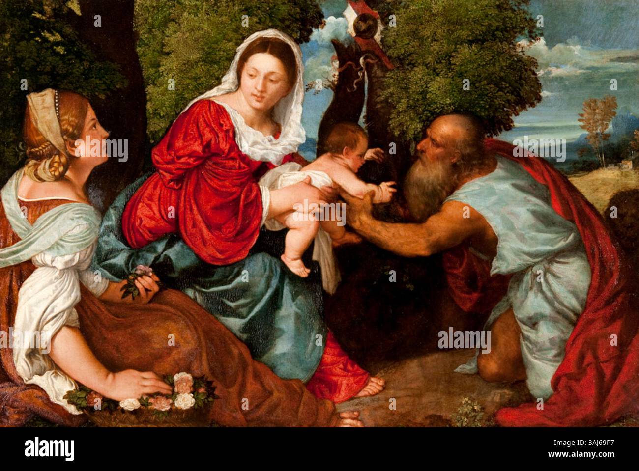 Attributed to Titian, this 16th-century painting features the Virgin ...