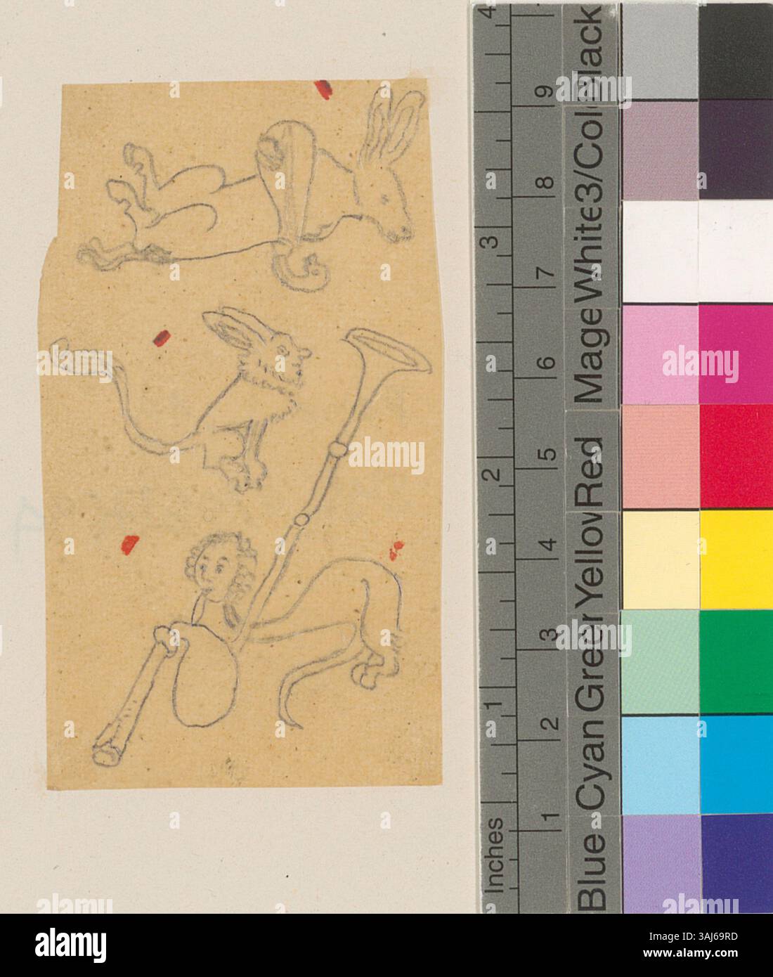 This image depicts a drolerie, a type of whimsical or fantastic art ...