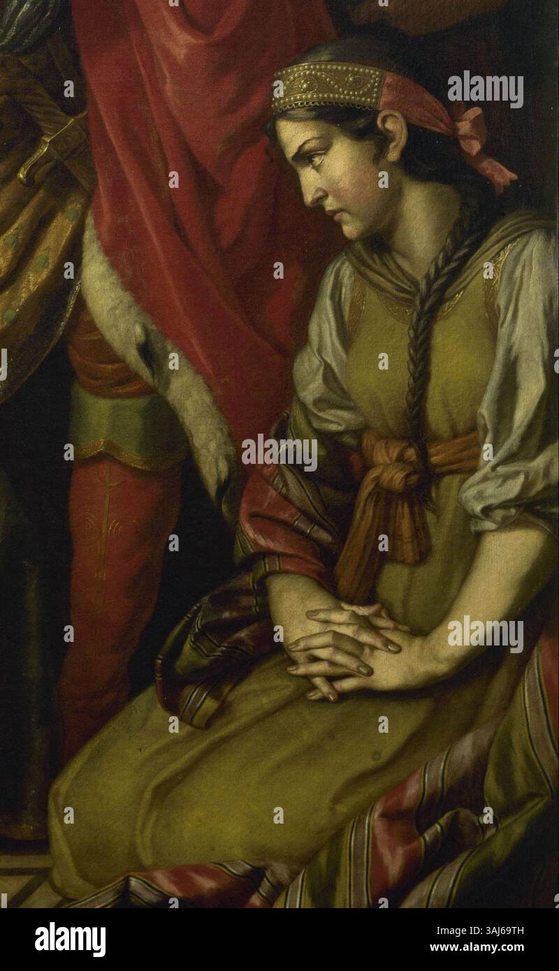 The third detail of Anton Losenko's 'Vladimir and Rogneda' from 1770 ...