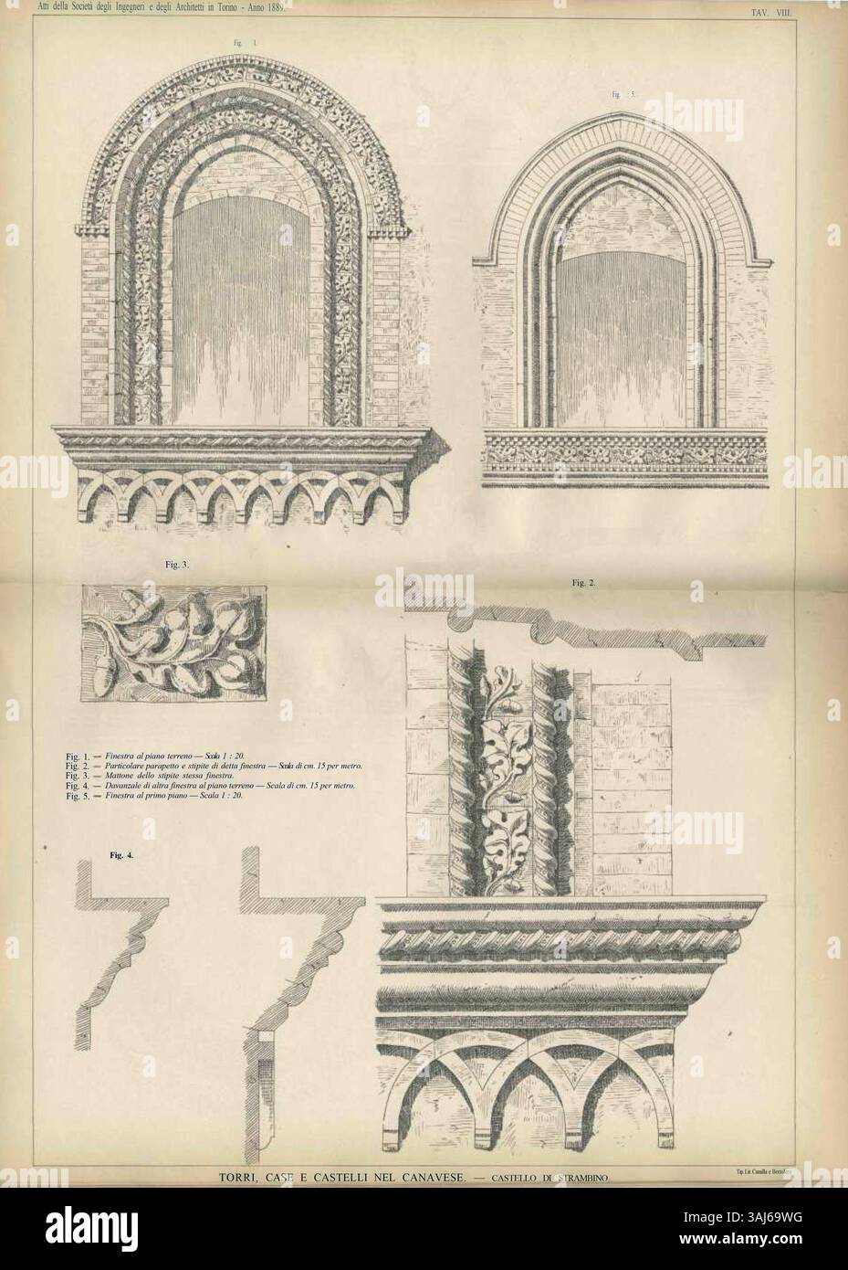 This detailed illustration from before 1884 shows the architectural ...