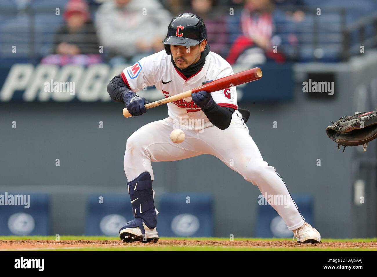 CLEVELAND, OH - APRIL 10: Cleveland Guardians left fielder Steven Kwan ...