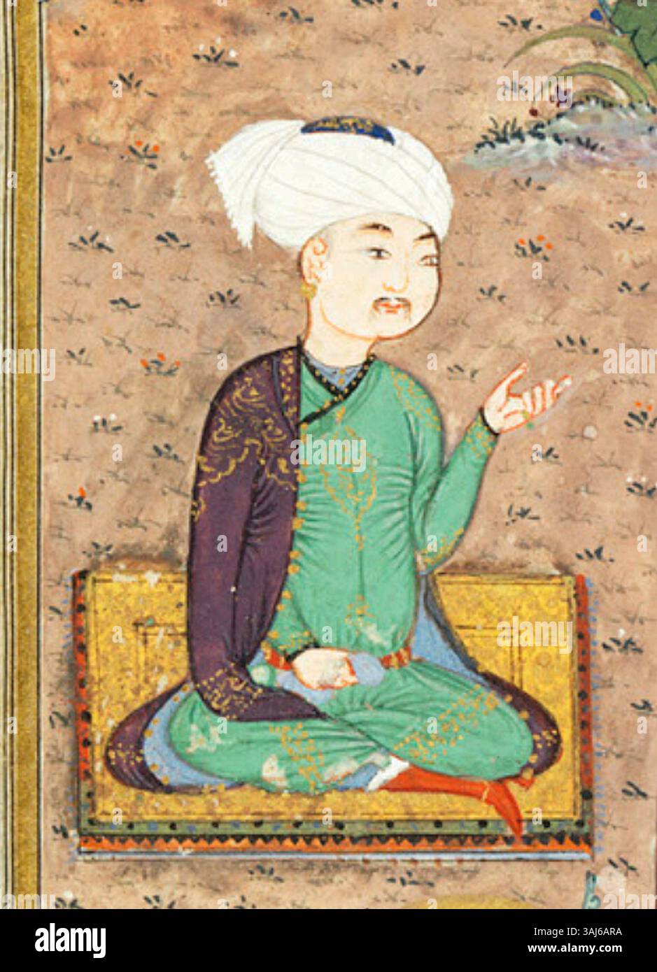 A detail from the *Divan of Hidayat* (1478) shows Aq Qoyunlu Sultan ...