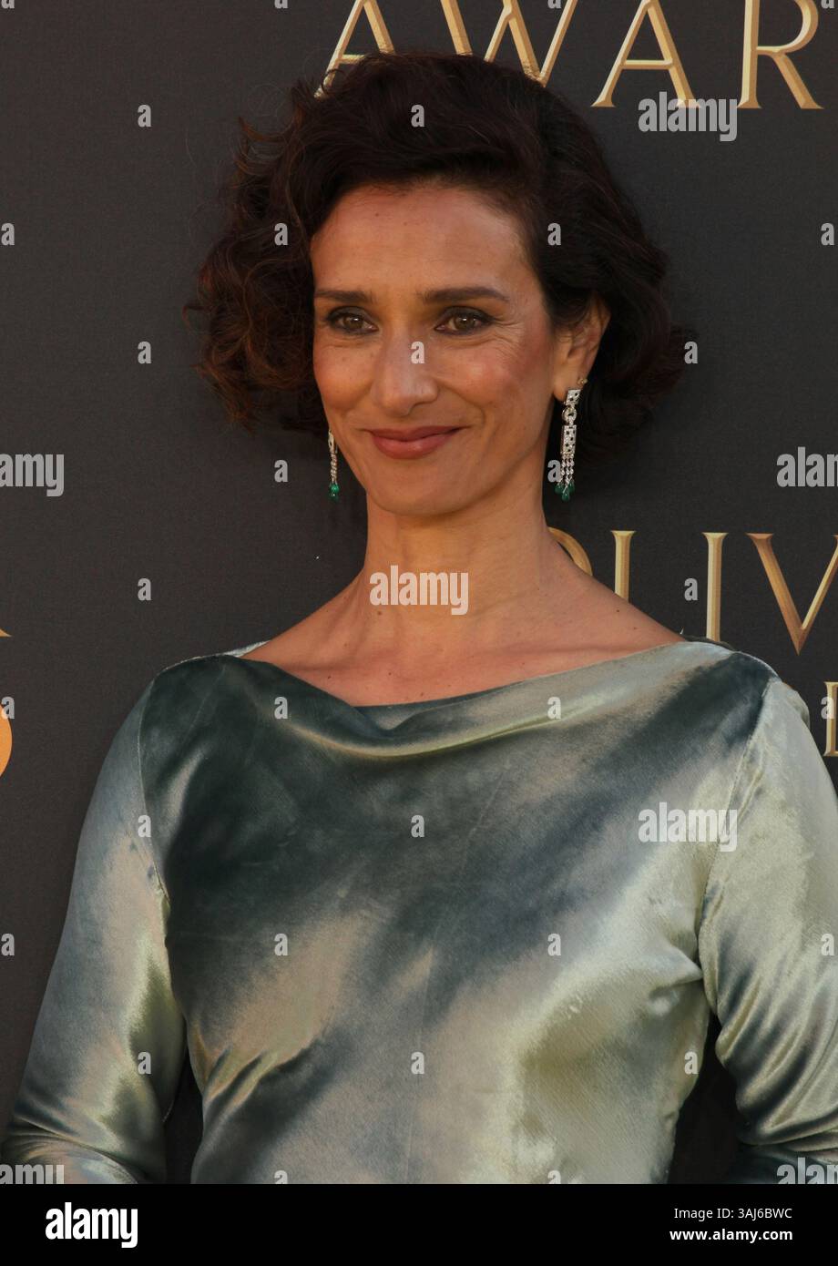 London, UK. Indira Varma at Mastercard sponsored 2025 Olivier Awards ...