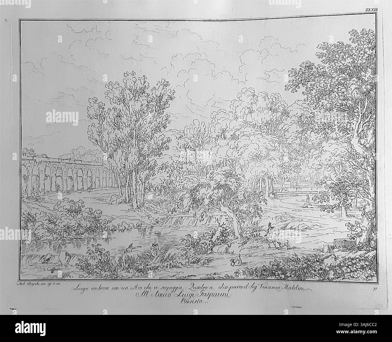 A lithograph by Antonio Basoli created between 1800 and 1810 ...