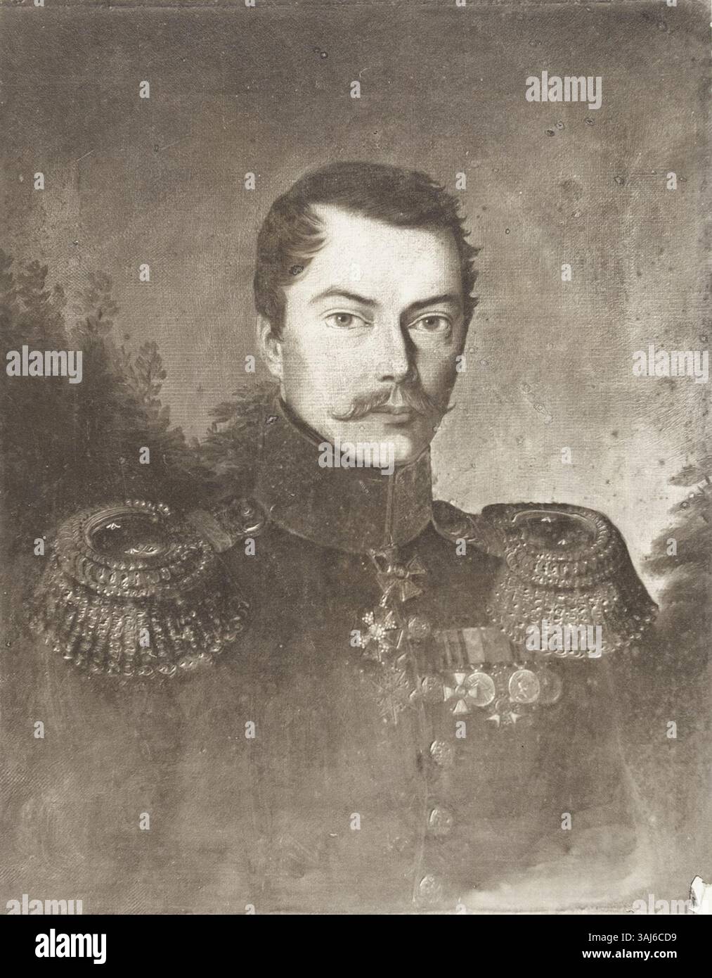 The 19th-century portrait of Baron Ivan Ivanovich Löwenstern, painted ...