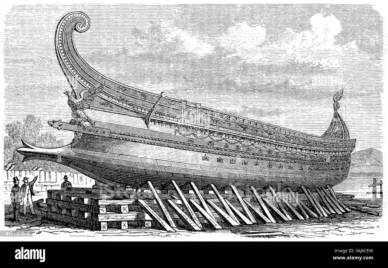 The Roman-style galley constructed for Emperor Napoleon III is shown ...