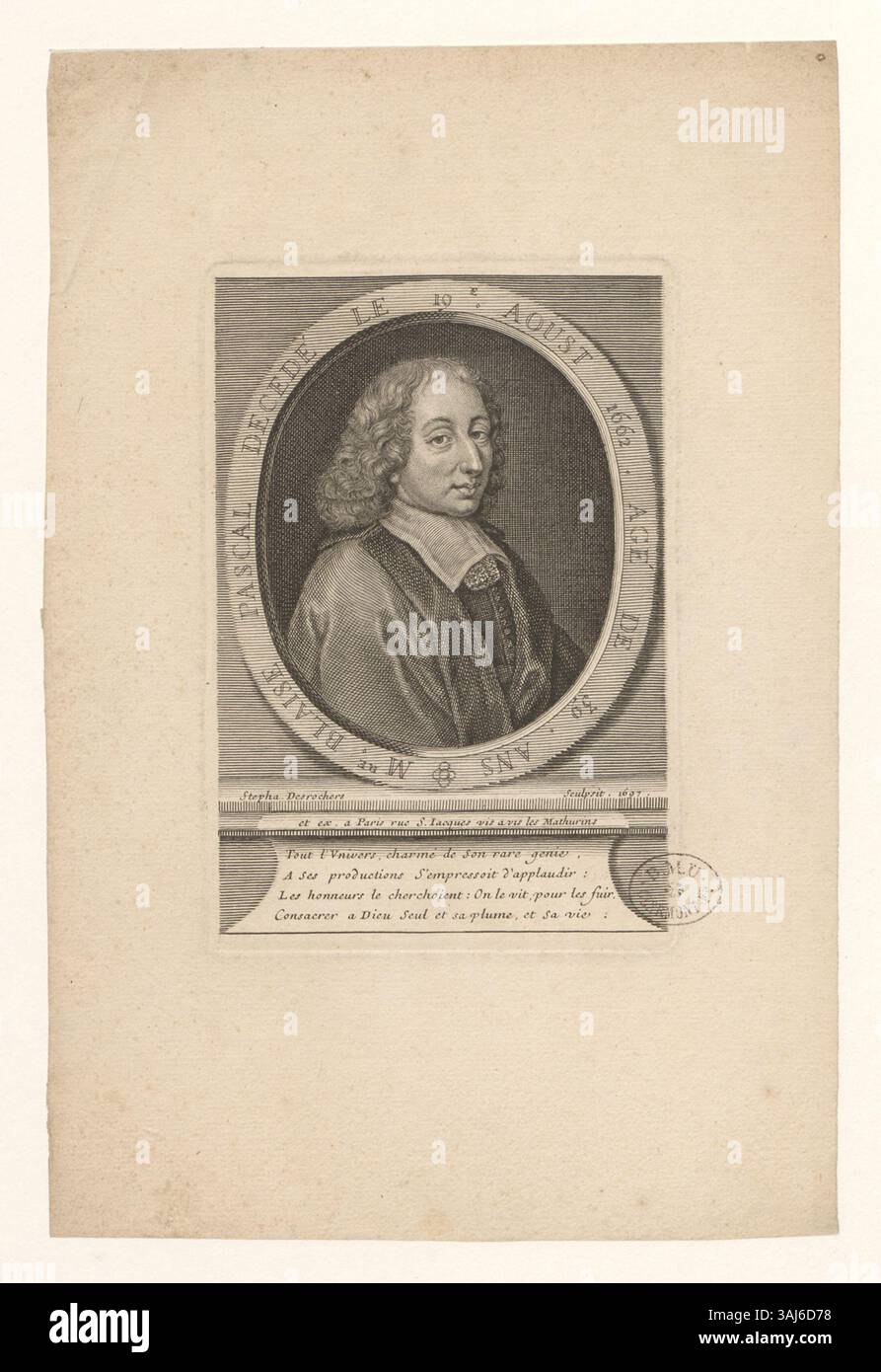 This intaglio print from the Boyer collection memorializes Blaise ...