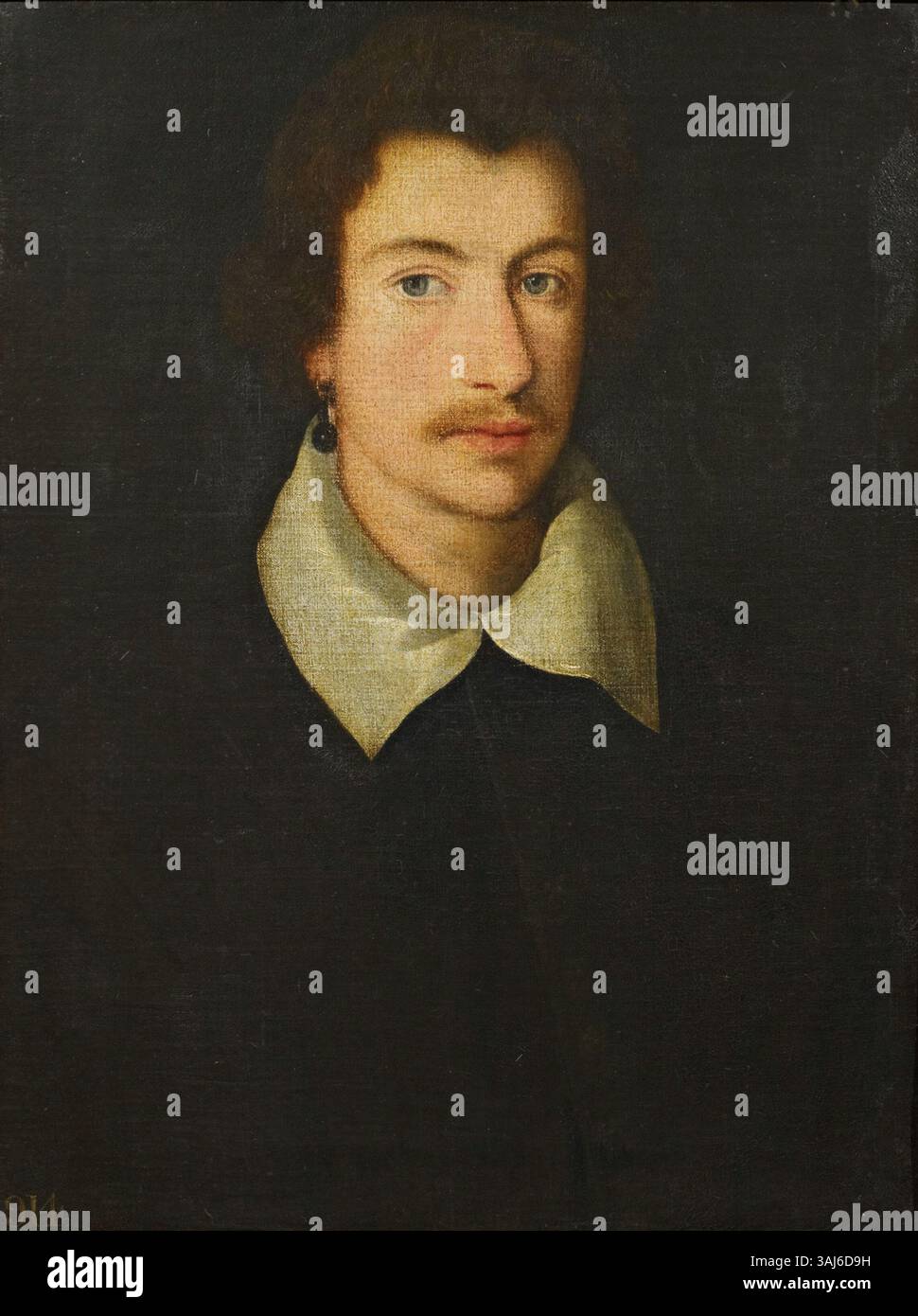 A 16th-century British portrait of a man, circa 1590, featuring an ...