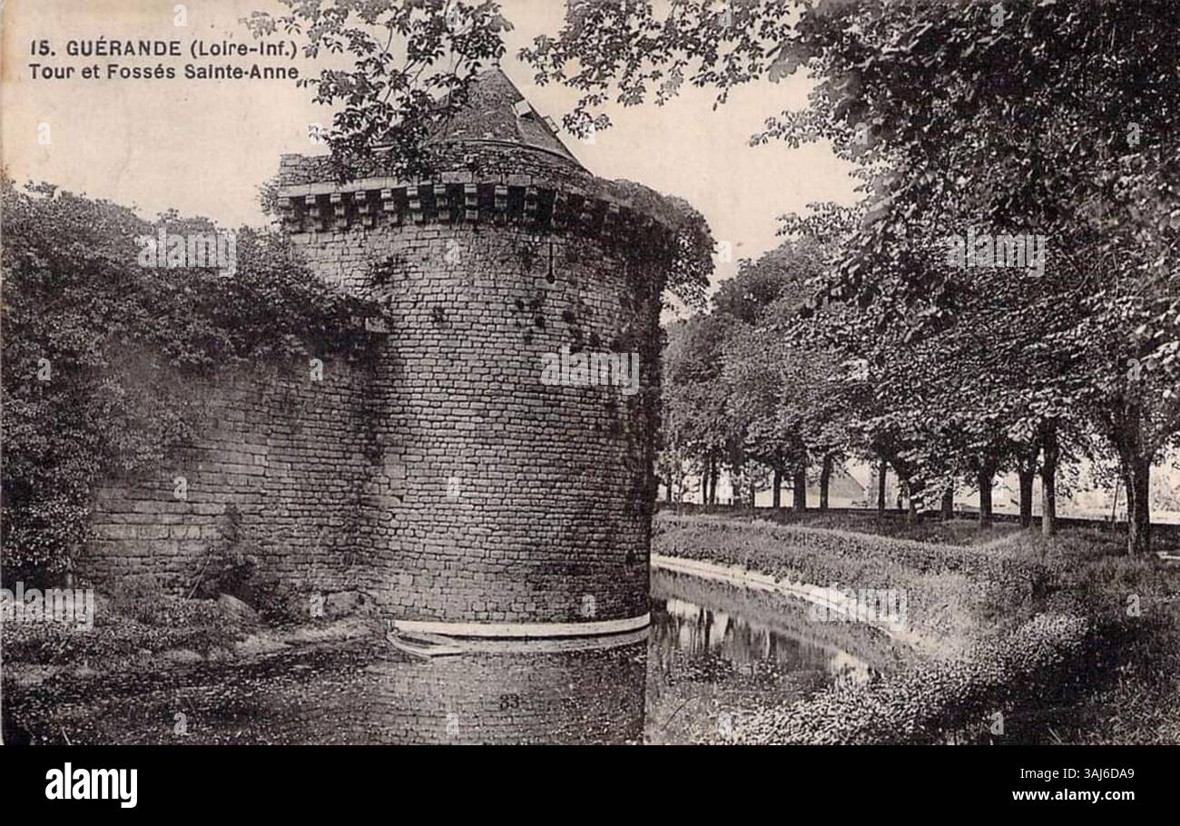 A circa 1900 postcard showing the Remparts Guérande, featuring the ...