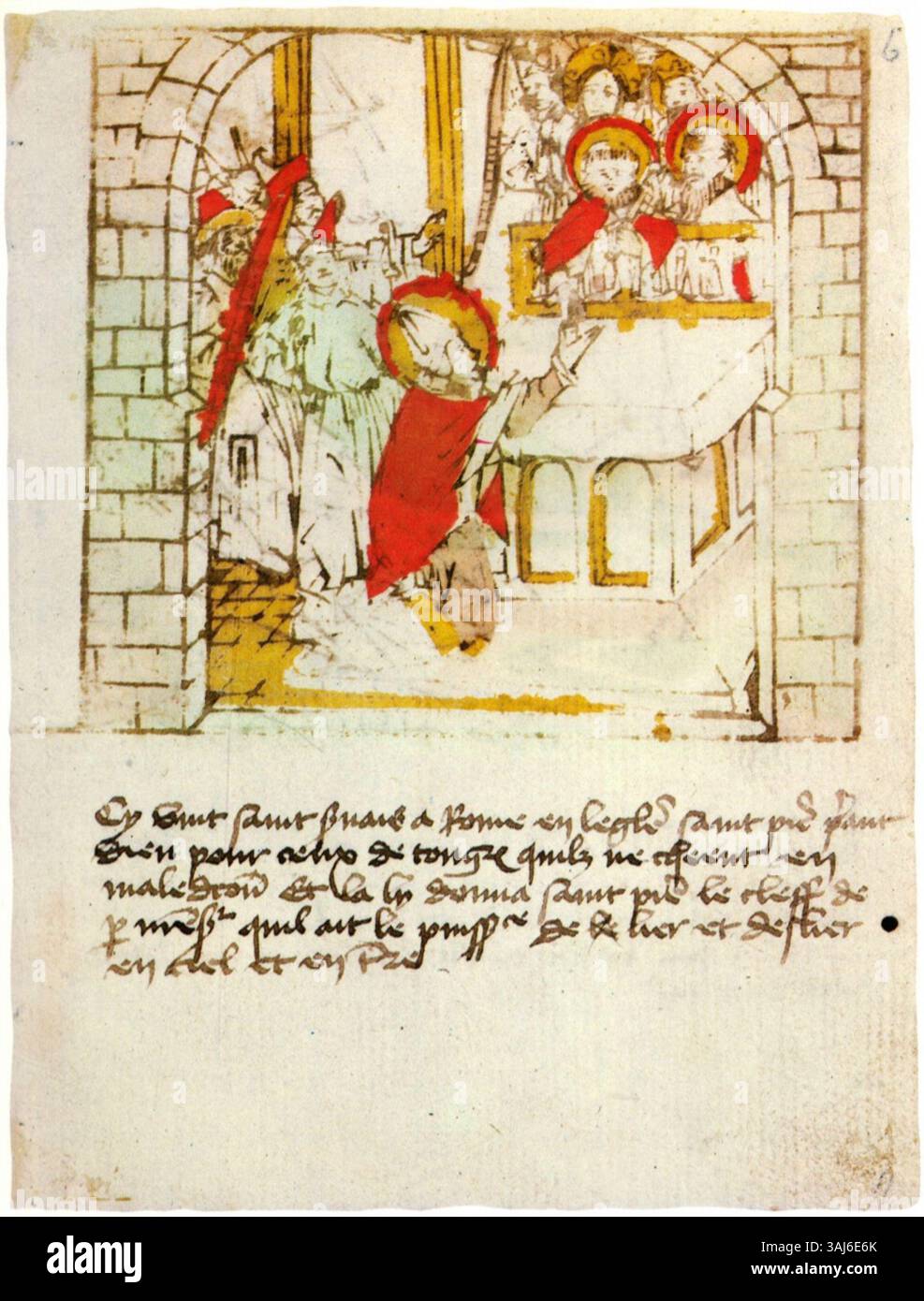 This scene from the 'Blokboek van Sint-Servaas,' circa 1460, shows ...