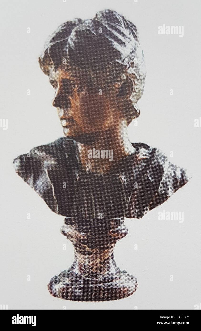 A bronze sculpture of Anne Charlotte Leffler, created by Claes Elias ...