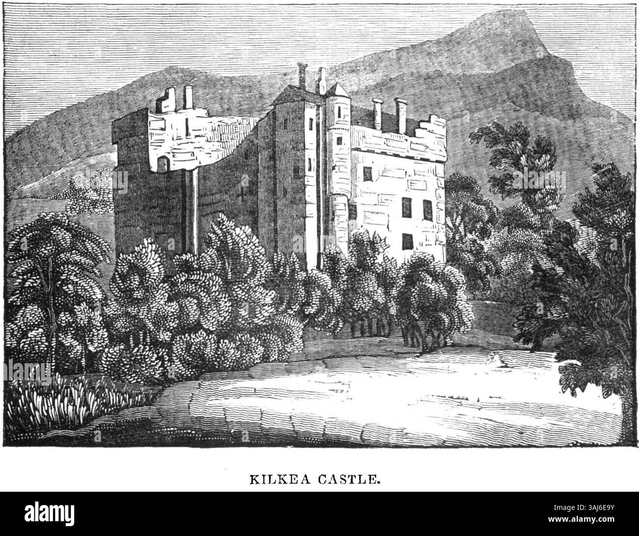 The 1834 depiction of Kilkea Castle from *The Dublin Penny Journal ...