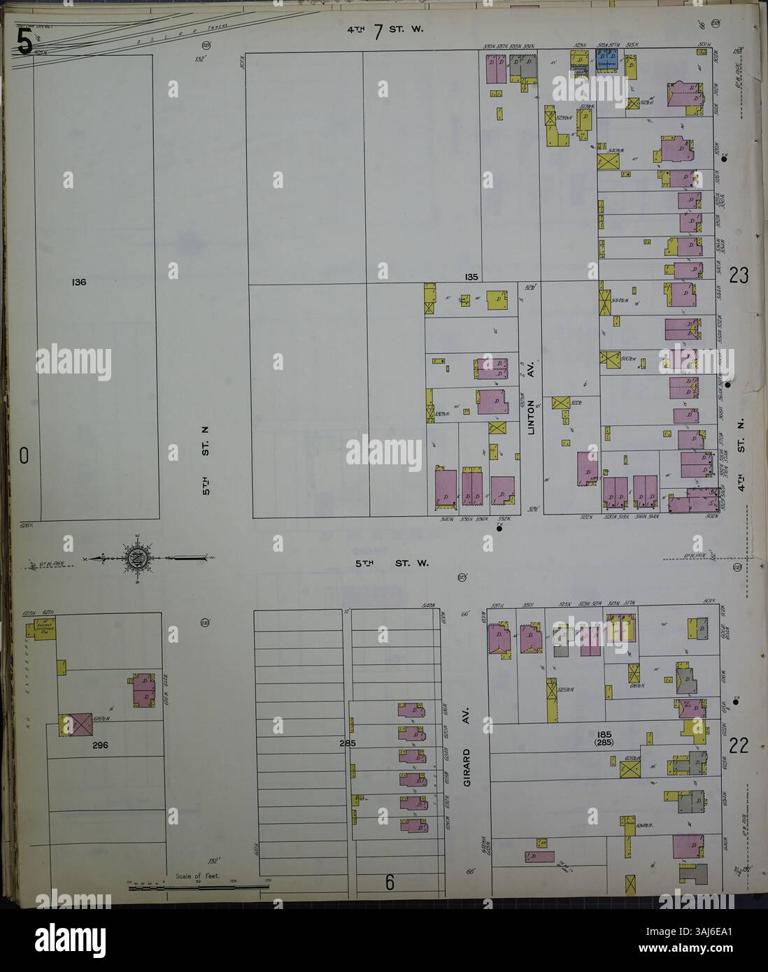 This 1911 Sanborn Fire Insurance Map showcases the congested district ...