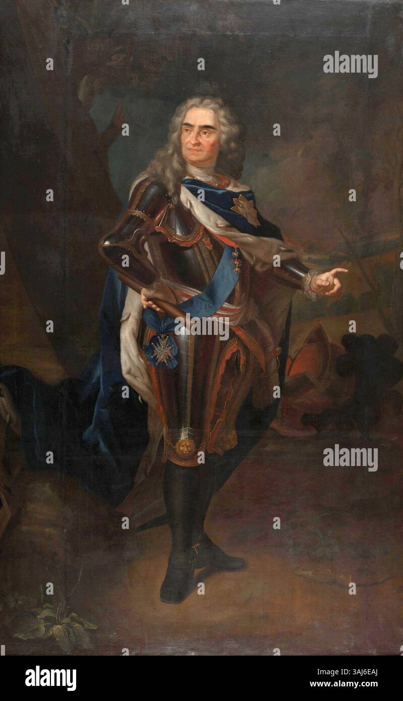 This 18th-century oil on canvas portrait by an unknown artist portrays ...