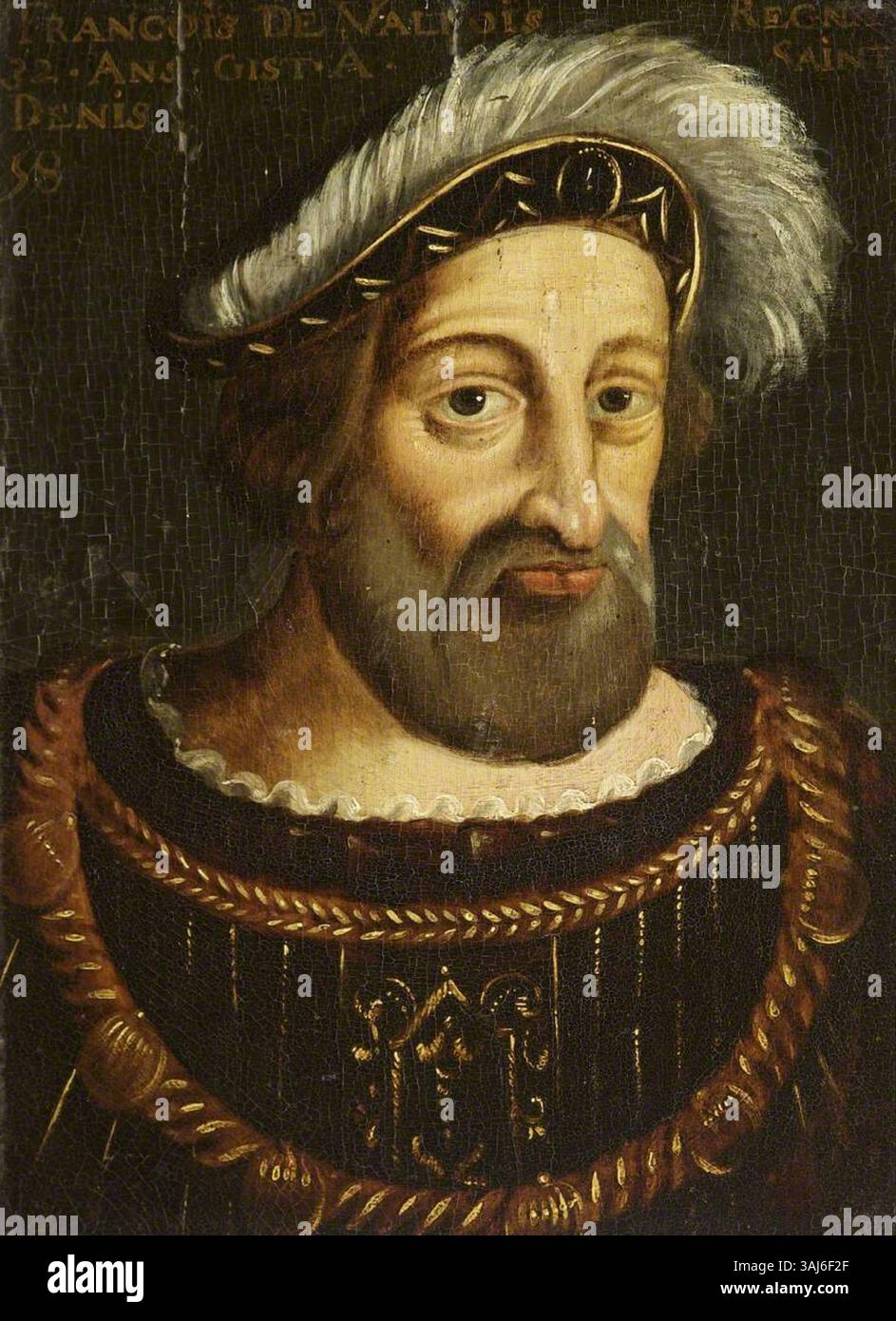 French portrait of King François I of France, painted during the 16th ...