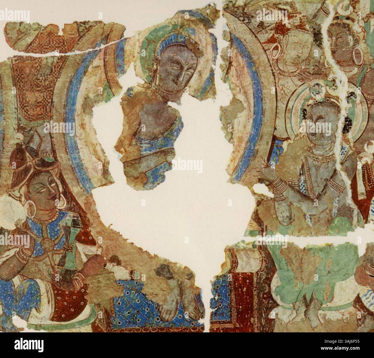 The painting *Sermon of the Buddha* in Kizil Cave 84, dating to the 6th ...