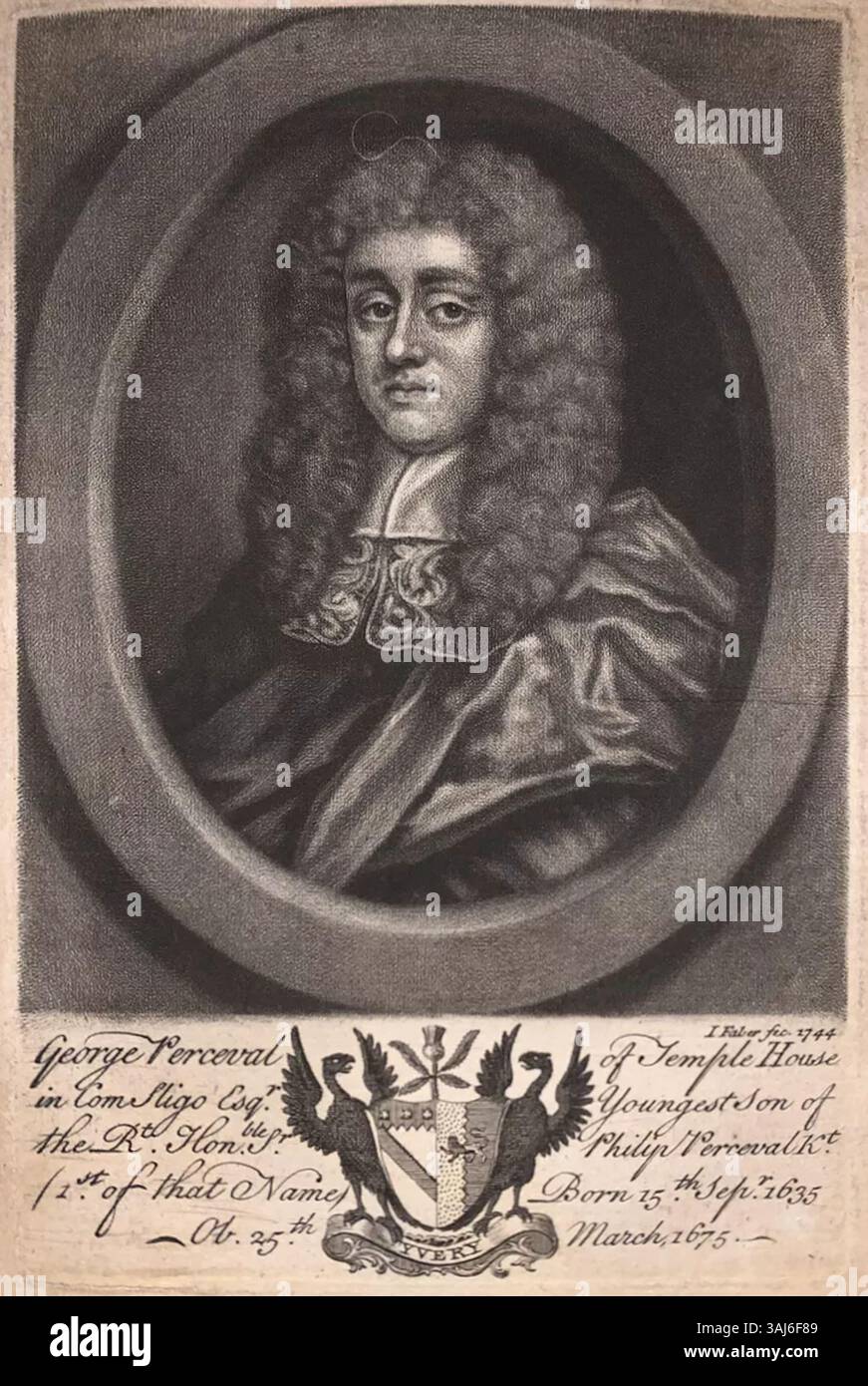 Engraved portrait of George Perceval, of Temple House, Sligo, Ireland ...