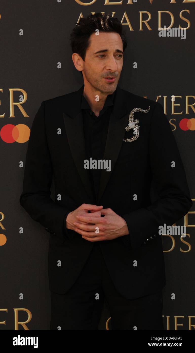 London, UK. Adrien Brody at Mastercard sponsored 2025 Olivier Awards ...