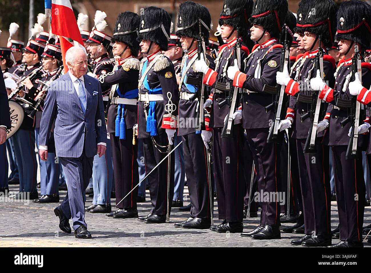 Rome, Italy. 10th Apr, 2025. Britain's King Charles III and Britain's ...