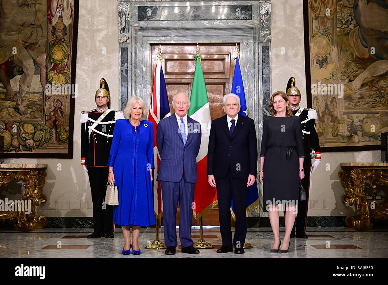 Rome, Italy. 10th Apr, 2025. Italy's President Sergio Mattarella (2ndR ...