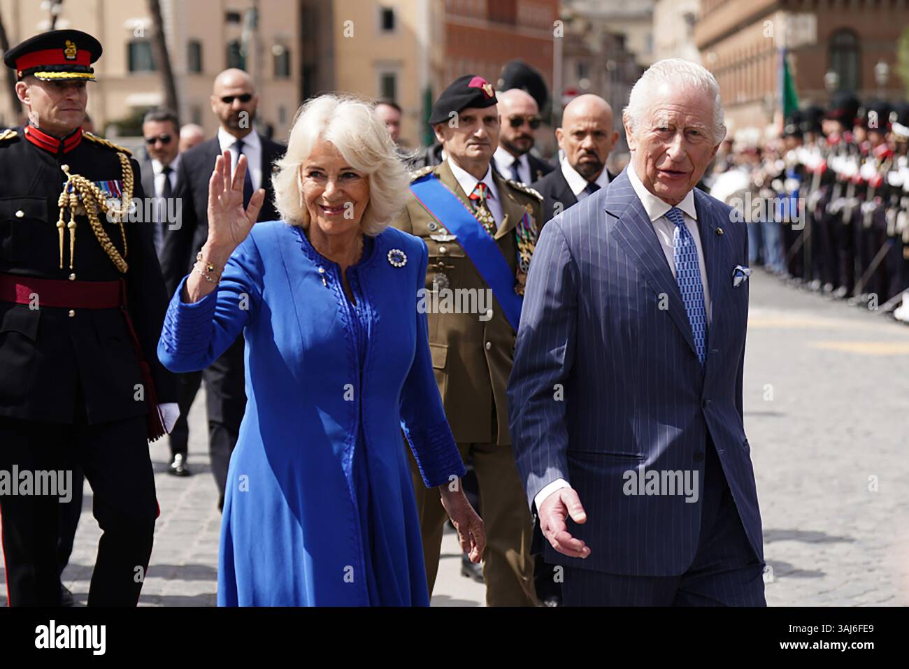 Rome, Italy. 10th Apr, 2025. Britain's King Charles III and Britain's ...