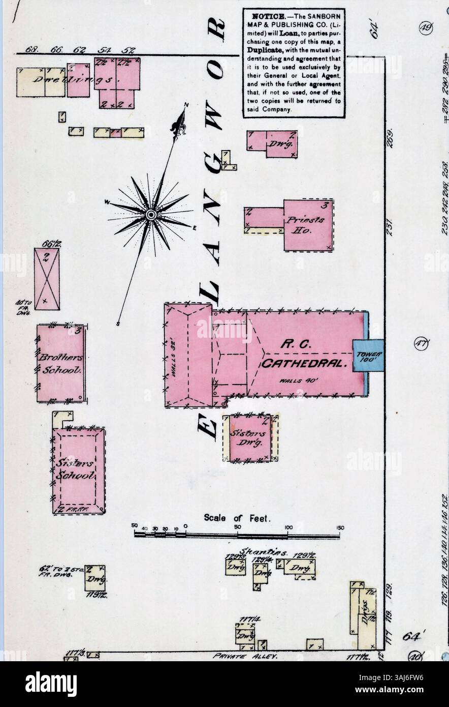The 1884 Sanborn Fire Insurance map depicts the property layout of St ...