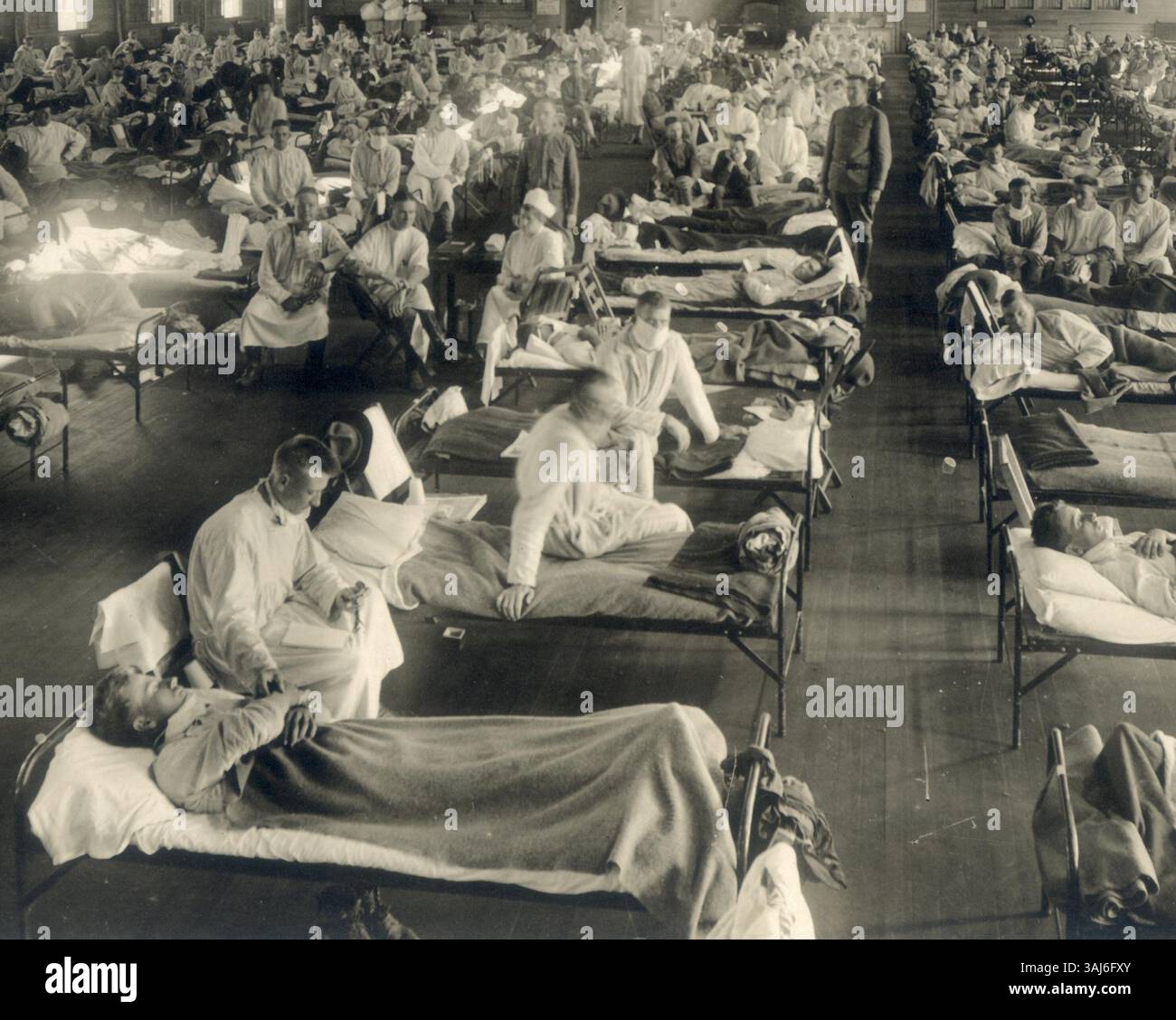 A detailed image of the emergency hospital during the influenza ...