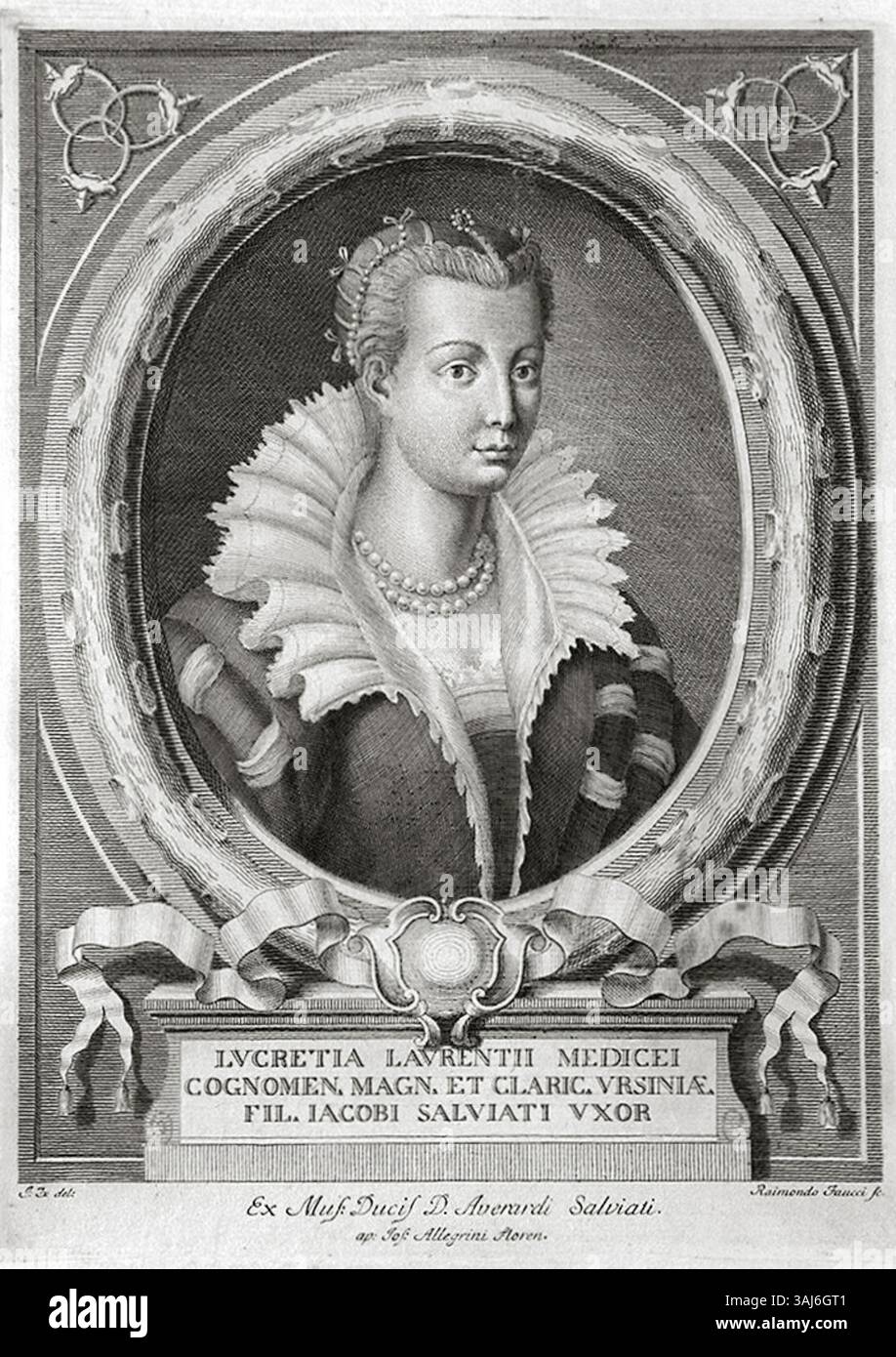This 18th-century engraving by Raimondo Faucci depicts Lucrezia de ...