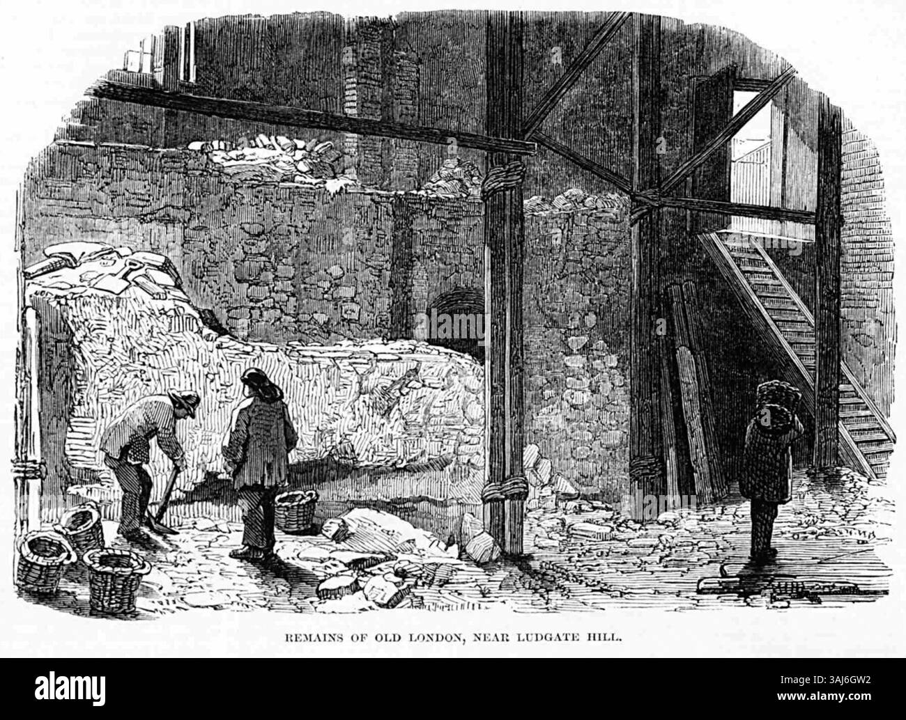 In an excavation for a new Milton Club building near Ludgate Hill ...