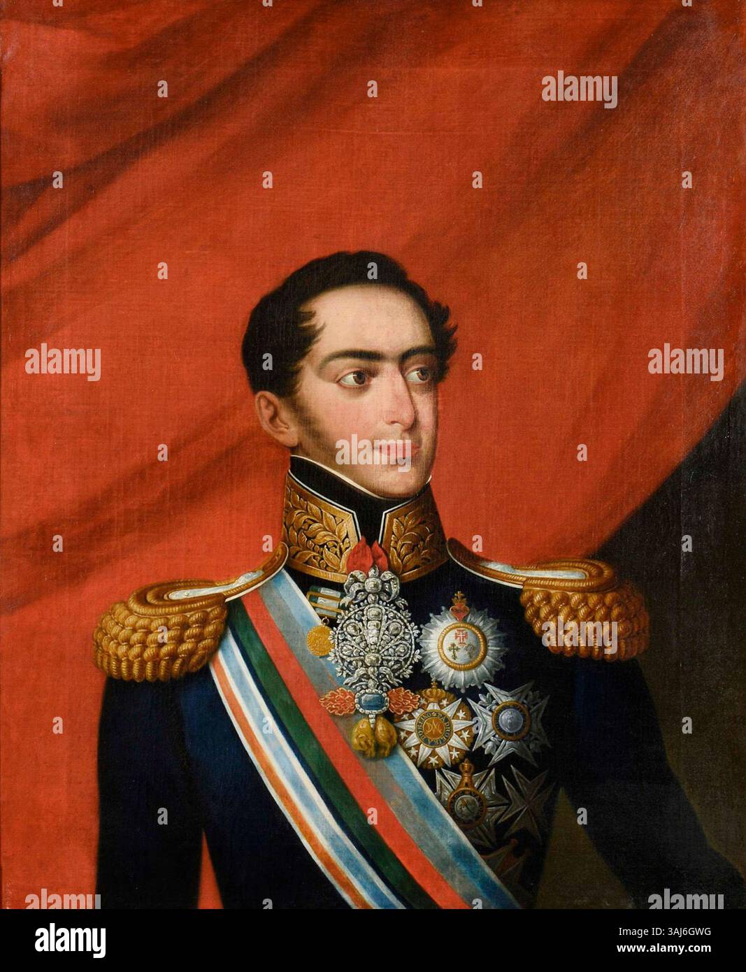 This 19th-century oil portrait depicts King Miguel I of Portugal ...