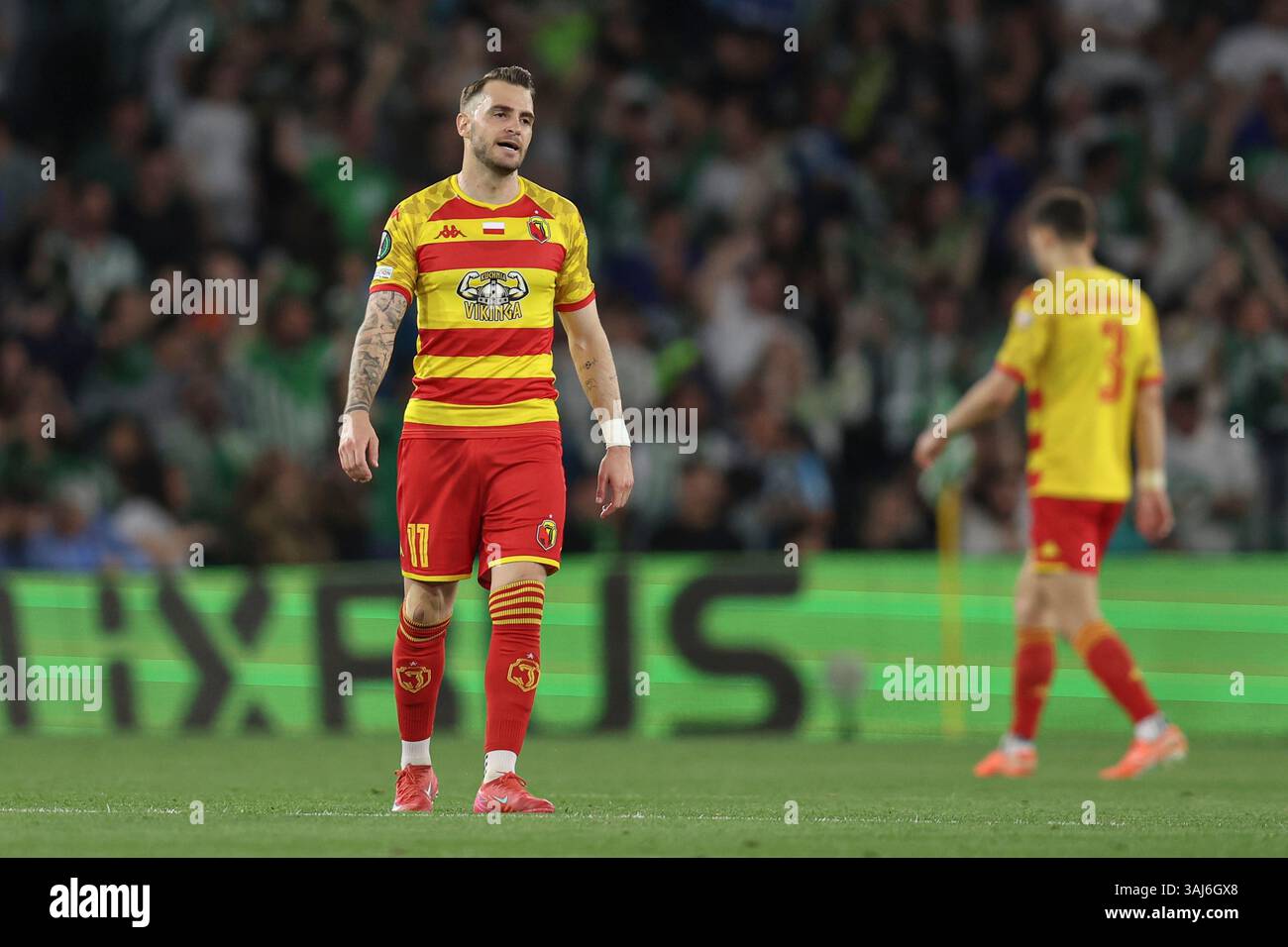Sevilla, Spain. 10th Apr, 2024. Adrian Dieguez of Jagiellonia Bialystok ...