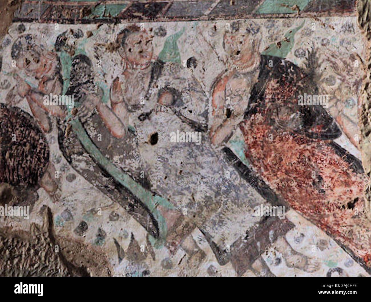 This mural from Cave 47 at the Kizil Caves, created in the 5th century ...