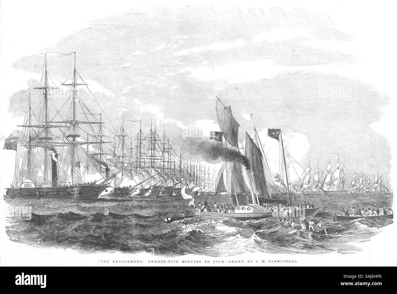 This illustration depicts an engagement between British warships at the ...
