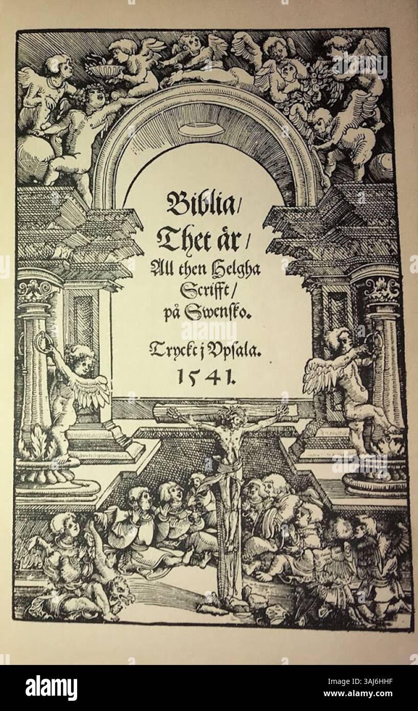 The title page of the 1541 edition of Gustav Vasa's Bible, reprinted in ...