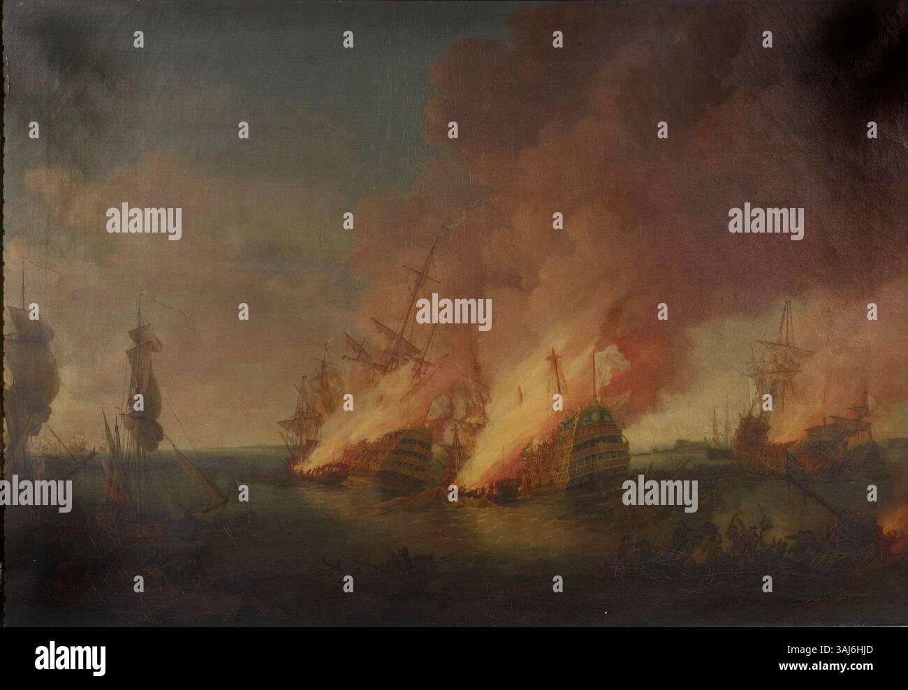 This 18th-century painting, created between 1725 and 1750, depicts the ...