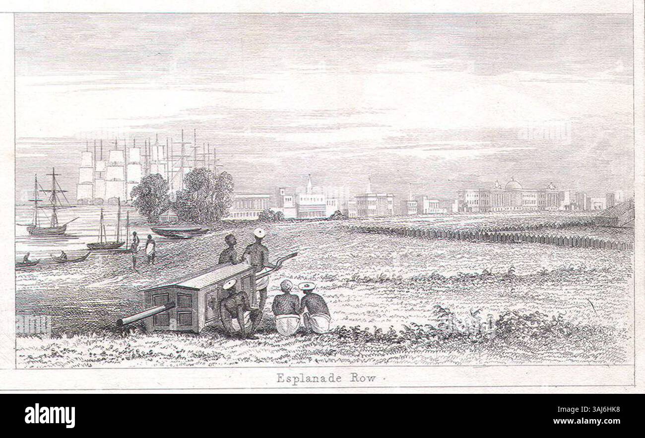 This 1842 map of Calcutta, India, includes detailed depictions of key ...