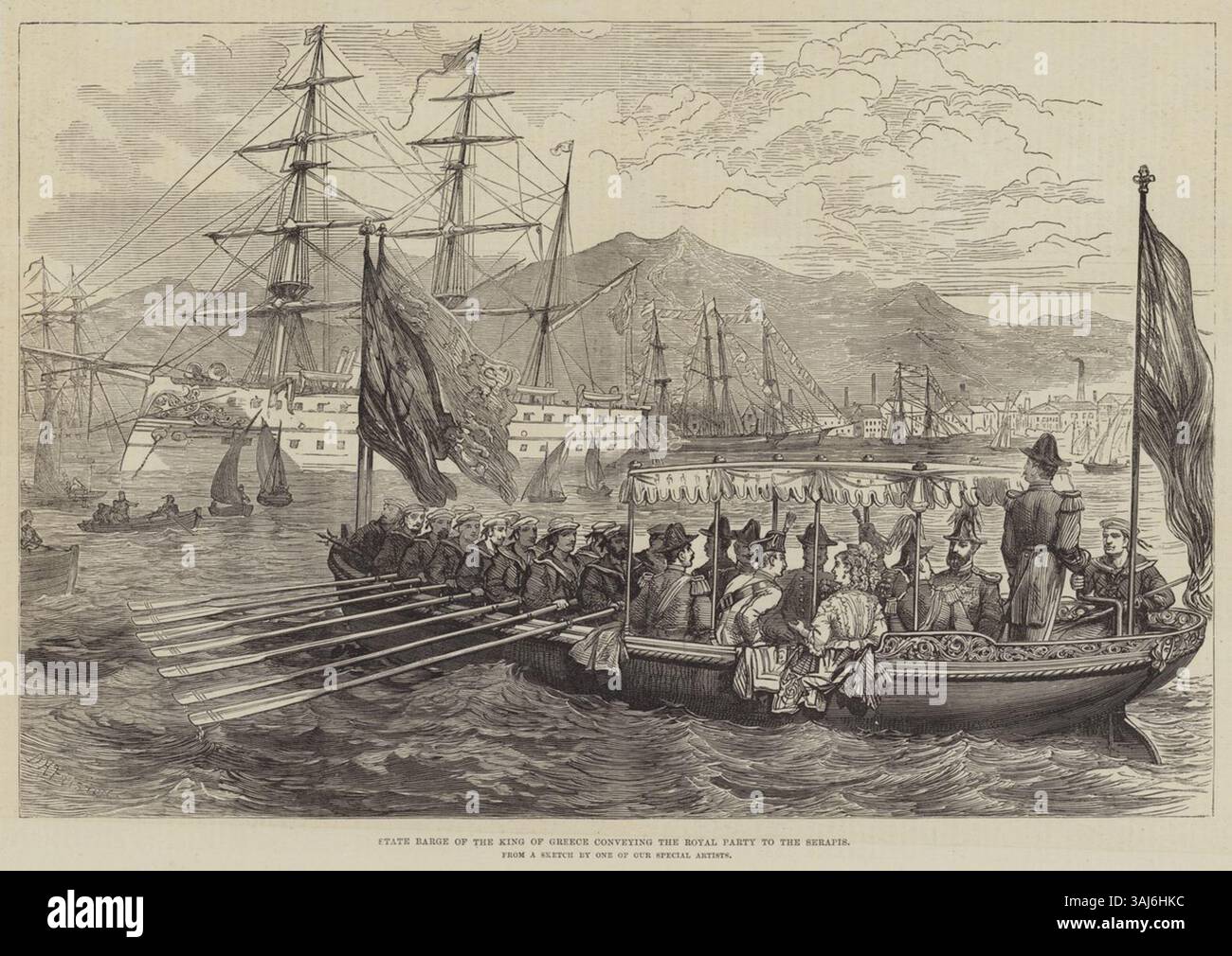 David Henry Friston’s 1875 painting *State Barge of the King of Greece ...
