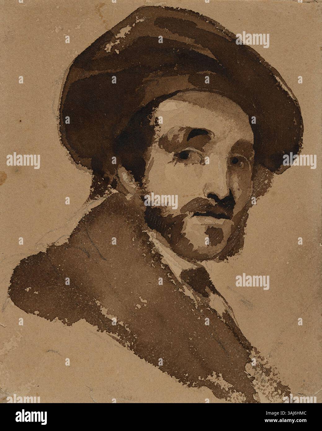 This portrait, attributed to Édouard Manet, depicts a man wearing a ...