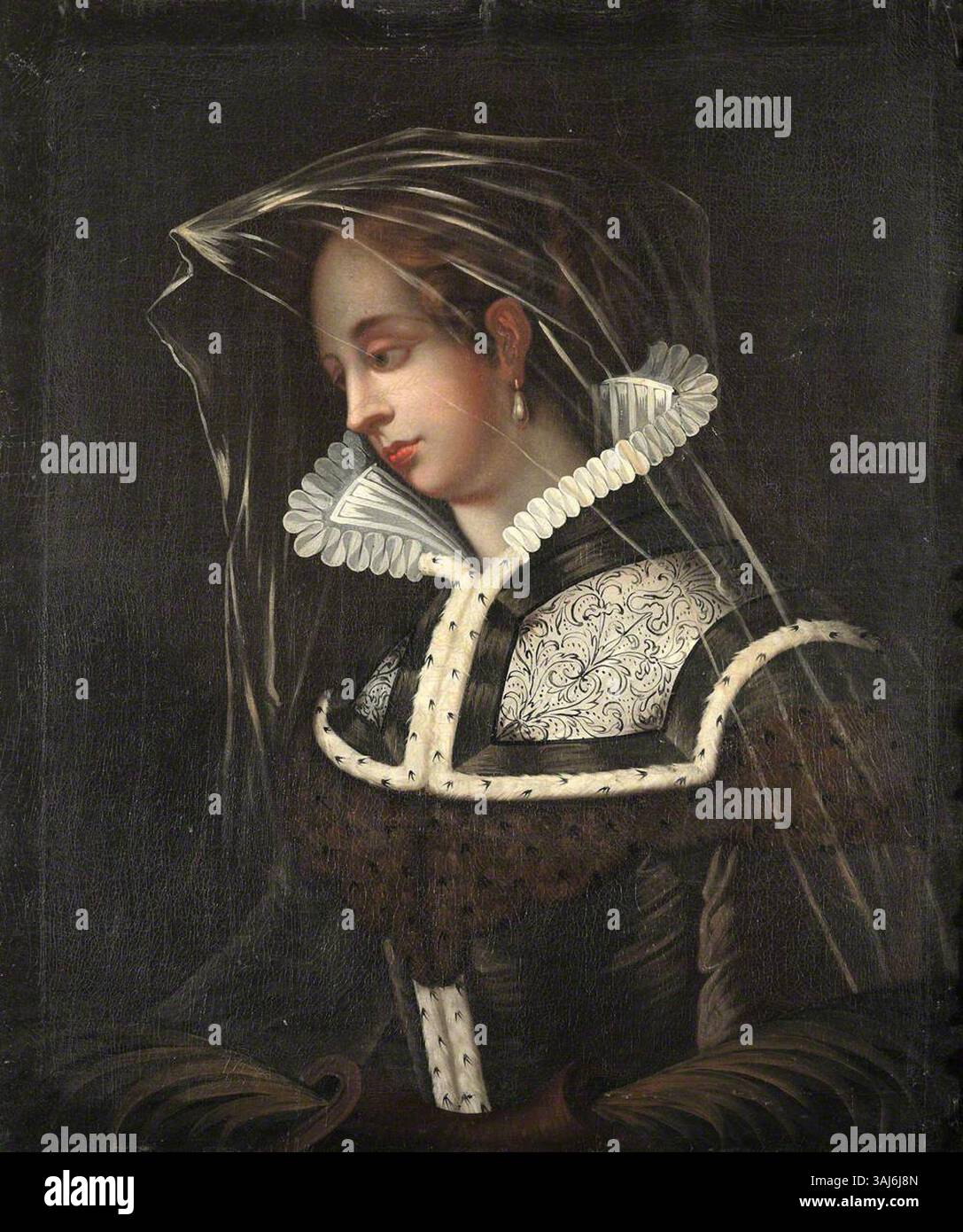 This painting, attributed to the British (English) School, depicts Jane ...