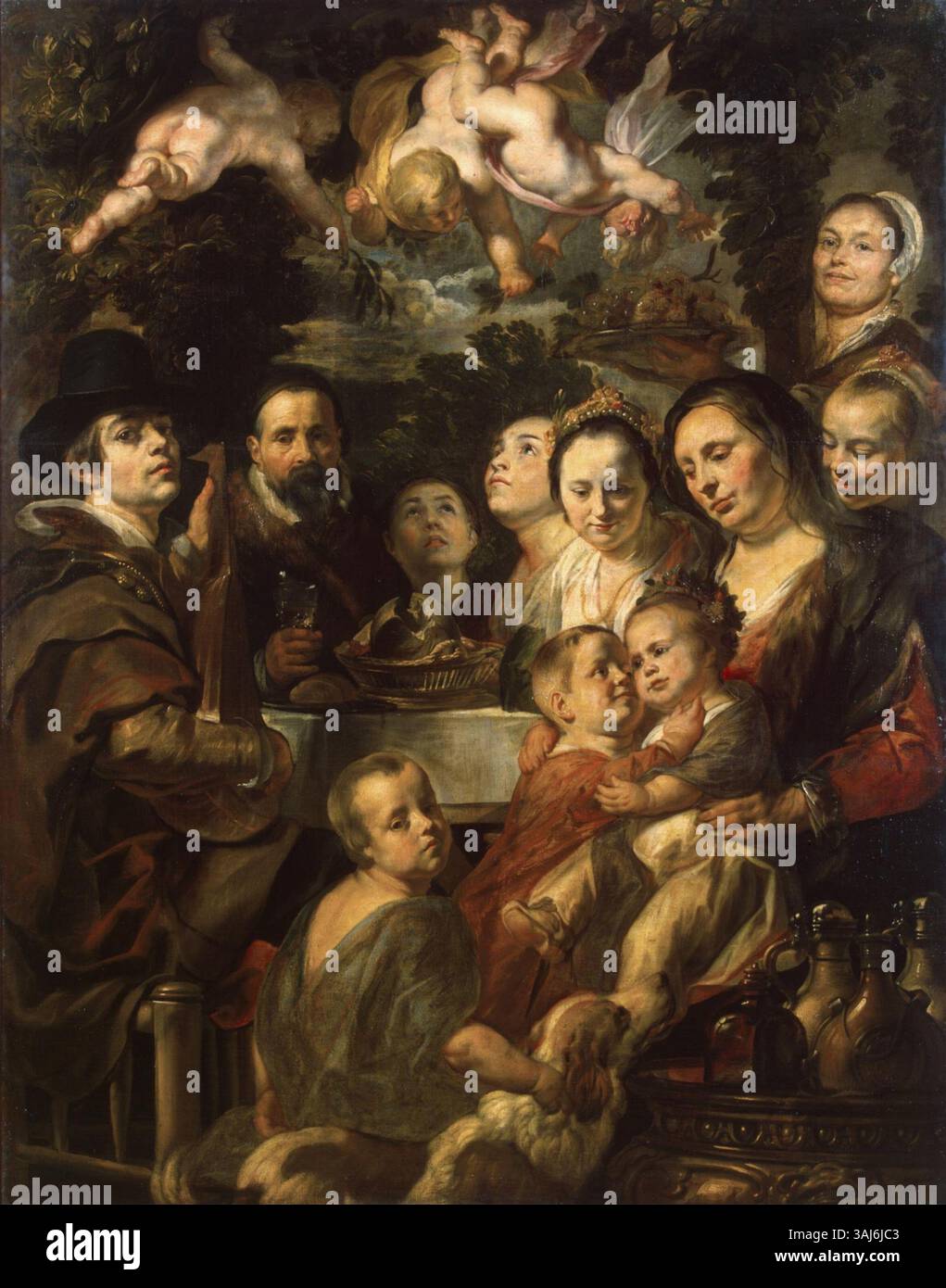 Jacob Jordaens' 1615 self-portrait features the artist with his parents ...