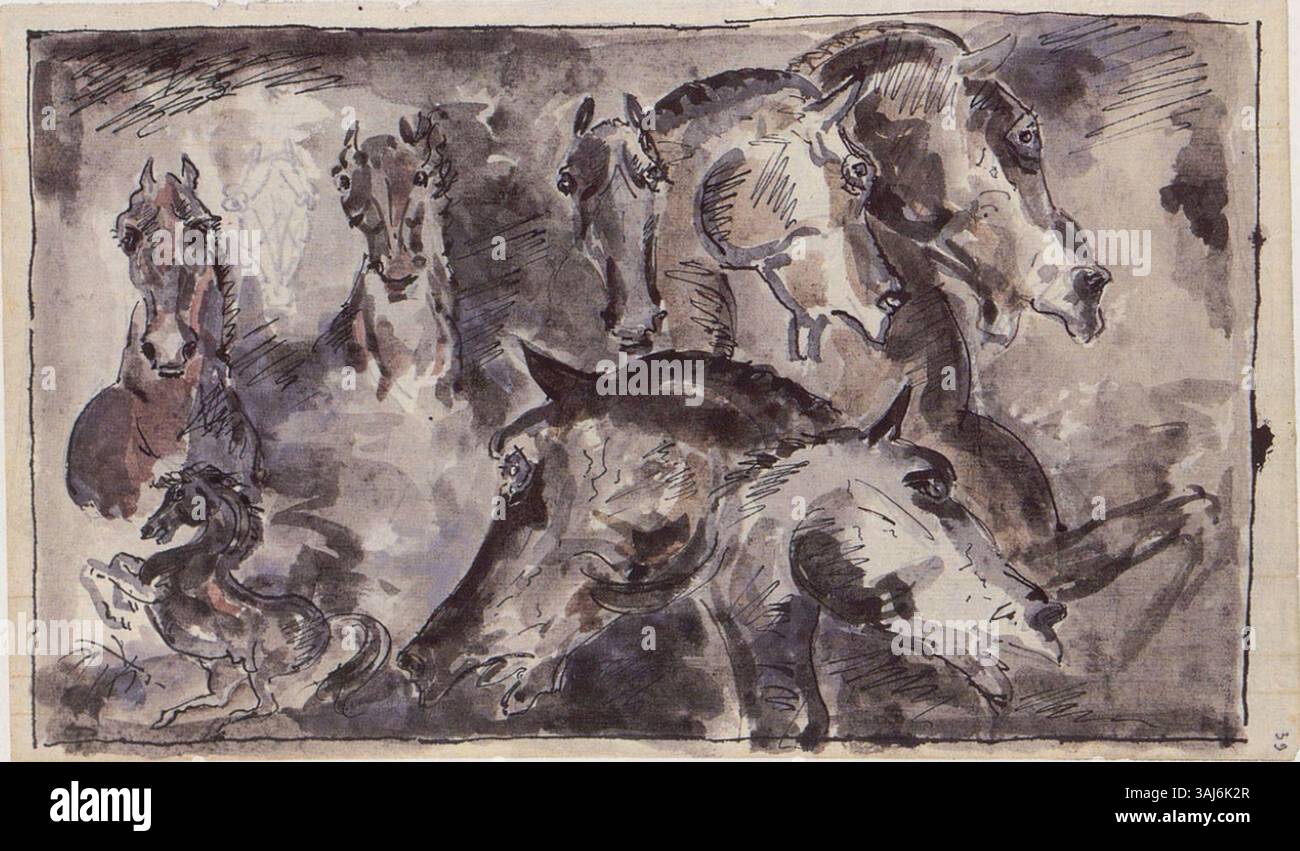 This work by Théodore Géricault, created in the 19th century, depicts ...