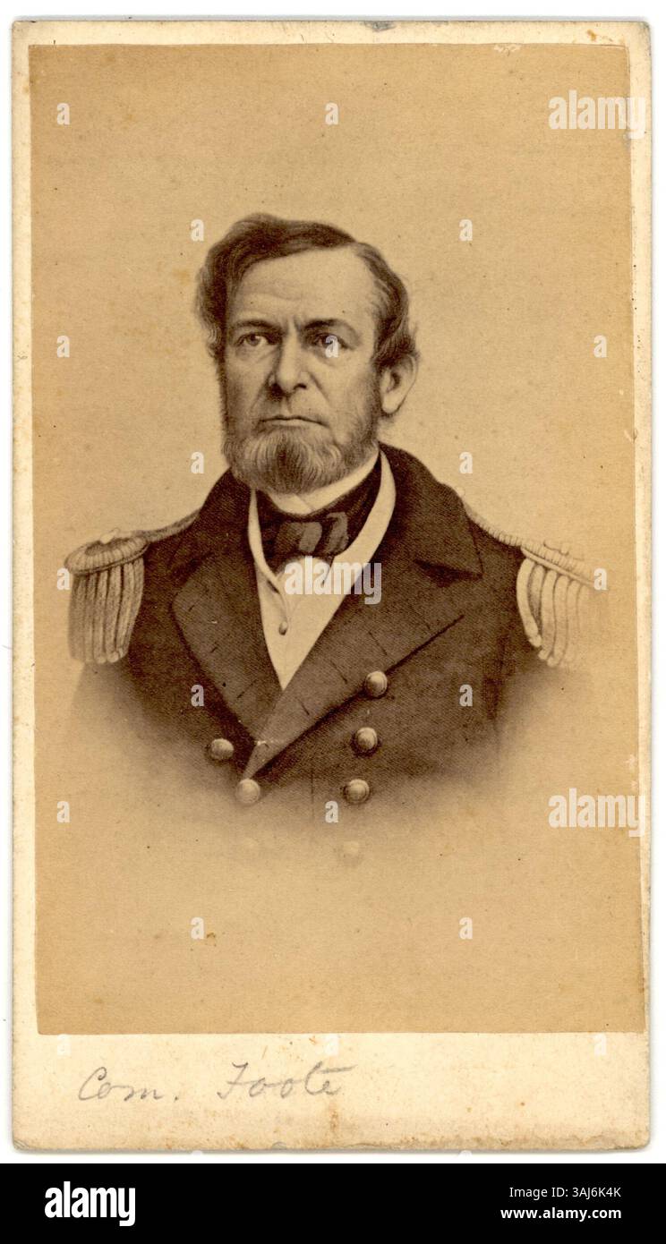 A photograph of Andrew Hull Foote, taken in 1862. Foote was a Union ...