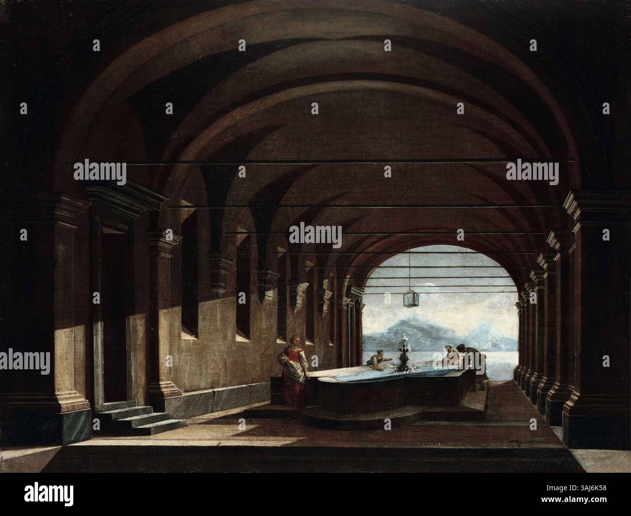 Niccolò Codazzi's 'Architectural Whim with Women at the Fountain' (1644 ...